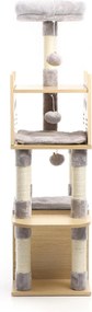 Škrabadlo pro kočky fudajo – 126 cm, Dřevo (64246)