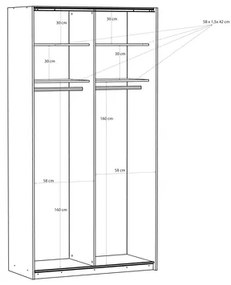 Zrcadlová skříň s posuvnými dveřmi FITIO mat 120 cm