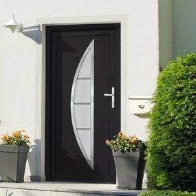 vidaXL Vchodové dveře antracitové 98 x 200 cm PVC [3187881] Barva: bílá zvenku / bílá uvnitř