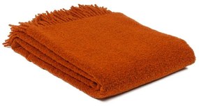 Kampol Bukle deka z merino vlny 140x200 oranžová s třásněmi