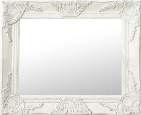 vidaXL Nástěnné zrcadlo barokní styl 50 x 40 cm [320308] Barva: Bílá