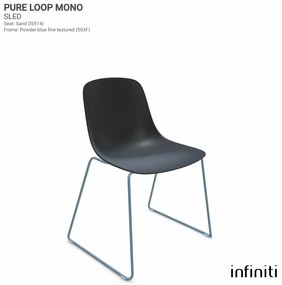 Židle Pure Loop Mono Sled Barva kovové konstrukce: Powder blue fine textured 503F, Barva sedáku a opěradla z recyklovaného plastu: Coal black IR8022