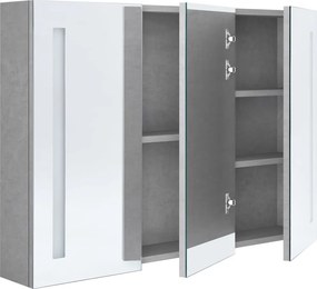 LED koupelnová skříňka se zrcadlem betonově šedá 89x14x62 cm 326525