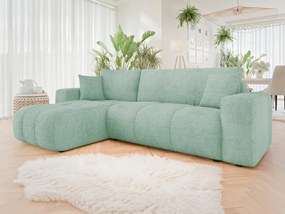 Rohová rozkládací sedačka Larow Boucle, Potah: Coral 75