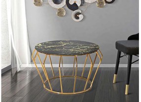 Designový konferenční stolek Addolorata 78 cm černý / zlatý