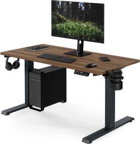 Elektrický stůl s regulací výšky ergonomický antracitový/ořech,1200x600 mm: ARIA