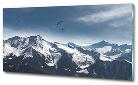 Wallmuralia Foto obraz fotografie na skle Paragliding Alpy 100x50