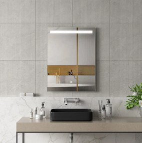 Erga Scarlet, obdélníkové LED zrcadlo 60x80cm, 460 lm, 3 barvy světla, přední osvětlení, ERG-V01-128-6080-00