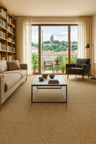 Vopi, Metrážový koberec Nature NEW přírodní - neúčtujeme odřezky z role, na míru, šíře 2m,3m,4m, oranžová, filc, chodba / předsíň