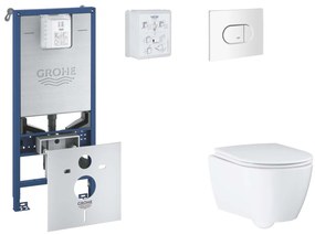 Grohe Rapid SLX - Set předstěnové instalace, klozetu, sedátka SoftClose a tlačítka Arena Cosmopolitan, alpská bílá SANI11BB3116