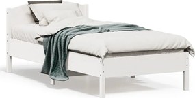 vidaXL Rám postele s čelem voskově 90 x 190 cm masivní borovice [842623] Barva: Bílá