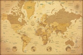 Plakát, Obraz - World Map - ES Vintage
