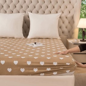Prostěradlo z mikrovlákna CARAMHEART hnědé 90x200 cm