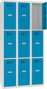 MALOW Šatní skříň dělená Sus 333 W šířka 900 mm [světle šedá, světle šedá, cylindrický zámek]