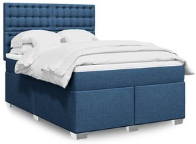 Box spring postel s matrací modrá 140x190 cm textil 3290503