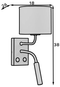 Eltap Moderní nástěnná lampička Vespillo 2, 18x26x38cm bílá/zlatá
