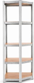 Regál 180x90x40 cm rohový zinkovaný 5-policový, nosnost 875 kg - 4ks