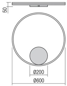 Redo 01-1944 nástěnné LED stmívatelné svítidlo Orbit pískově černé, 40,5W, 3000K, ø60cm