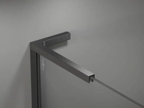 Mexen, Mexen Kioto-X L sprchová stěna 80 x 200 cm, průhledná 10 mm, pistolově šedá kartáčovaná - 800-080-107-66-00-X