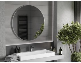 Mexen Loft, kulaté koupelnové zrcadlo 100 cm, barva rámu broušená ocel, 9850-100-100-000-10