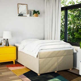Box spring postel s matrací krémová 120x200 cm textil 3285371