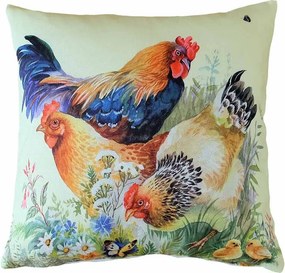 Povlak na polštář Slepičí idylka 40 × 40 cm