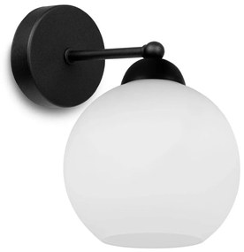 Nástěnné svítidlo Eliza 1, 1x bílé skleněné stínítko