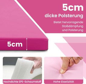 Costway Měkká podlahová rohož z umělé kůže se zapínáním na šplhání a uchy