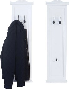 2x věšáková stěna s 3 věšáky 53016 - 109x28x3,5 cm, bílá