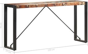 Konzolový stolek 150 x 35 x 76 cm masivní recyklované dřevo 285949