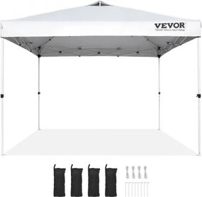 Párty stan Pop Up Canopy 3,05 × 3,05 m s přenosnou taškou pro kempování bílá