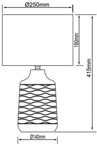 Brilliant 94569/22  Stolní keramická lampa ILYSA ŠEDO-BÍLÁ