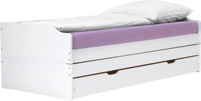 Postel FLOPY 90x200 s výsuvnými přistýlkami masiv bílá Kondela 0000358002