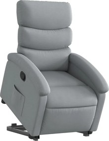 Zvedací polohovací křeslo světle šedé textil 3203978
