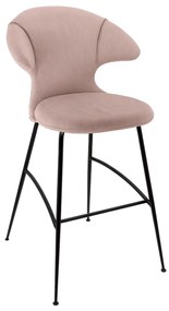 Barová židle Time Flies Barva nohou:: černá, barva potahu:: světle růžová