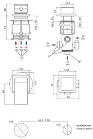 Sapho, INFINITI dvouprvková páková baterie na okraj vany, chrom, IF100