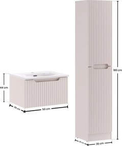 Koupelnová sestava Nova Cashmere Sky I se zápustným umyvadlem a skříňkami 50 cm kašmírová