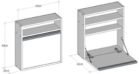 Skládací pracovní stůl OPTIMUM 60x64 cm bílá
