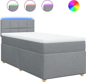 Box spring postel s matrací světle šedá 90x190 cm textil 3288835