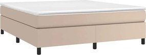 Rám postele s boxspringem cappuccino 160x200 cm umělá kůže 3121058