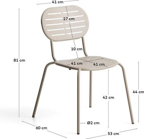 Taupe kovová zahradní židle Brai – Kave Home