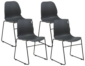Sada 4 jídelních židlí tmavě šedé PANORA Beliani