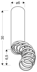 Přisazený lustr TUBA 1xGU10/50W/230V černá