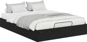 Ottoman postel Černý Dub 193 x 120 x 25 cm Dřevěný materiál 3409286
