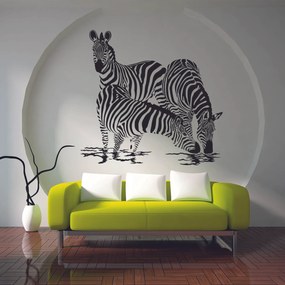 Samolepka na zeď - Pasoucí se zebry (60x57 cm) - PopyDesign