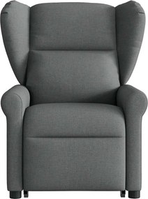 Elektrické zvedací polohovací křeslo tmavě šedé textil 3303395