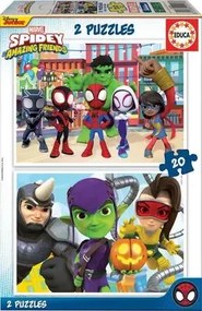 EDUCA Puzzle Spidey a jeho úžasní přátelé / 2x20 dílků / od 3 let