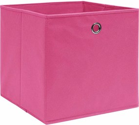 Úložné boxy 4 ks netkaná textilie 28 x 28 x 28 cm růžové 325203