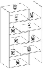 Rozkládací regál MOVE II sonoma