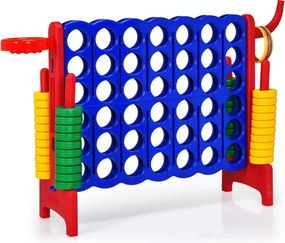 Costway Large 4-v-a-row Jumbo 4-in-a-rad set modrá + – 84 × 33 × 79 cm, červený